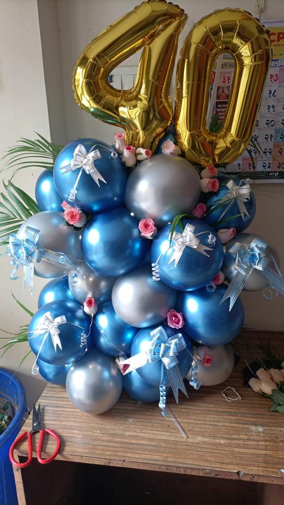40th birthday balloon Bouquet For Birthday or Anniversary Indiaflorist247